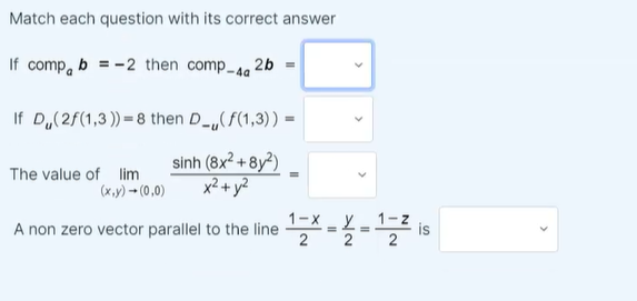 Solved Match each question with its correct answerIf | Chegg.com