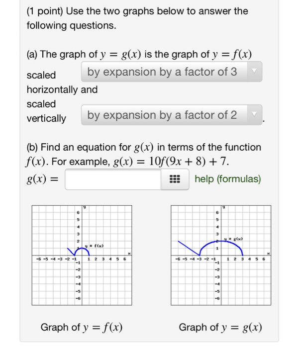 Solved (1 point) Use the two graphs below to answer the | Chegg.com