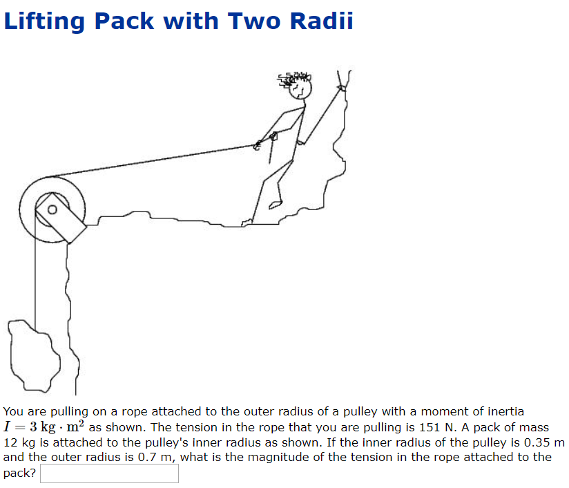 Solved Lifting Pack with Two Radii You are pulling on a rope | Chegg.com