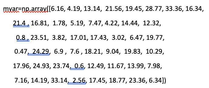 Use Numpy functions on the array from problem 1, to | Chegg.com