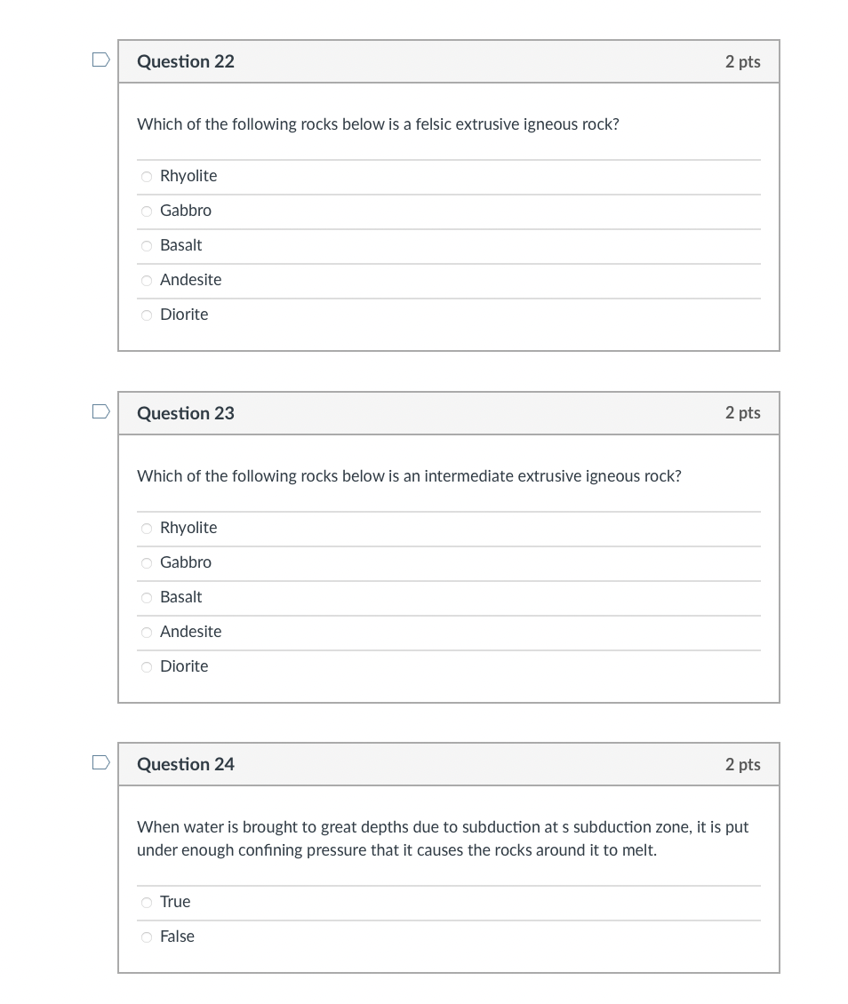 Solved Which of the following rocks below is a felsic | Chegg.com