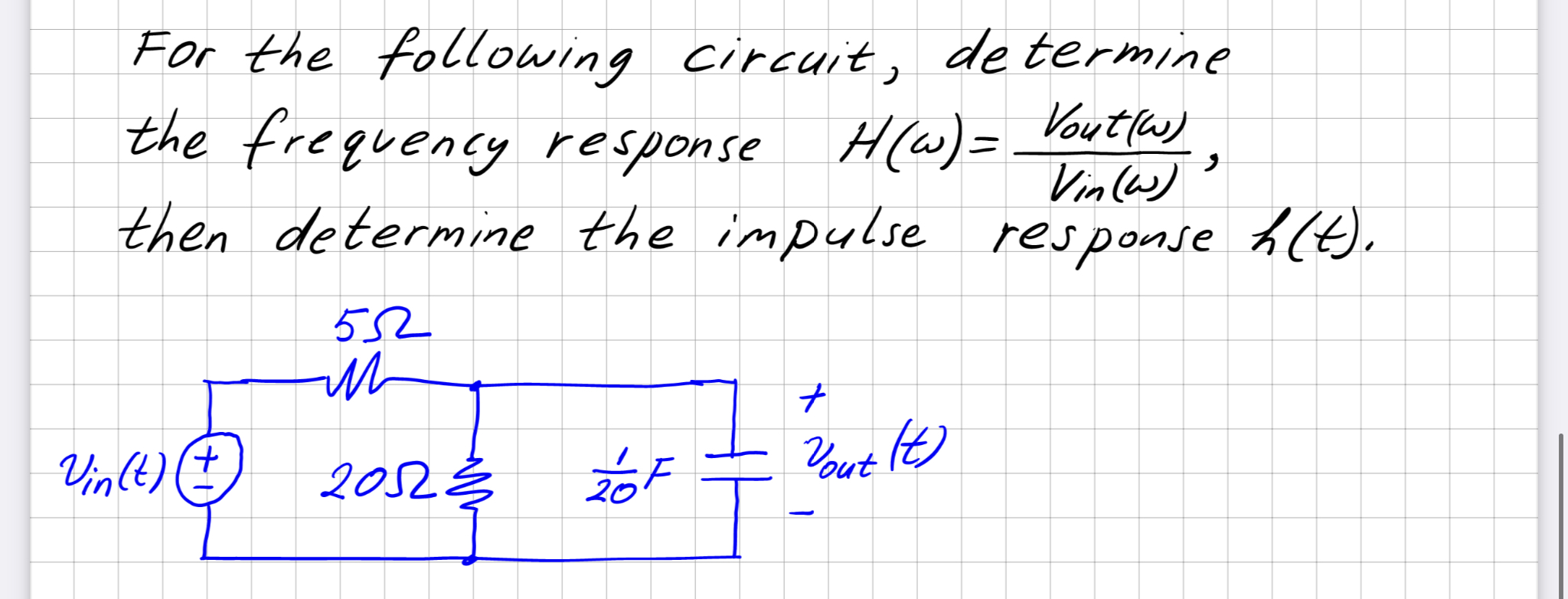 Solved For the following circuit, determine the frequency | Chegg.com