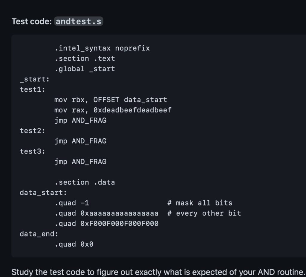 File: and.s Fragment symbol: AND_FRAG Description # | Chegg.com