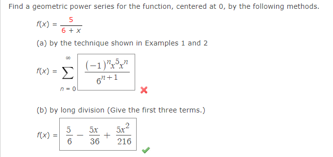 Solved Find a geometric power series for the function, | Chegg.com