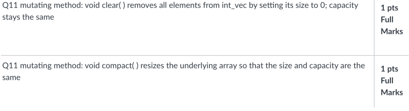 Solved 11. (2 marks) Implement these mutating methods: o | Chegg.com