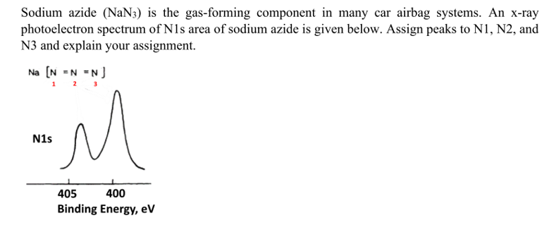 Solved Sodium azide (NaN3) is the gas-forming component in | Chegg.com