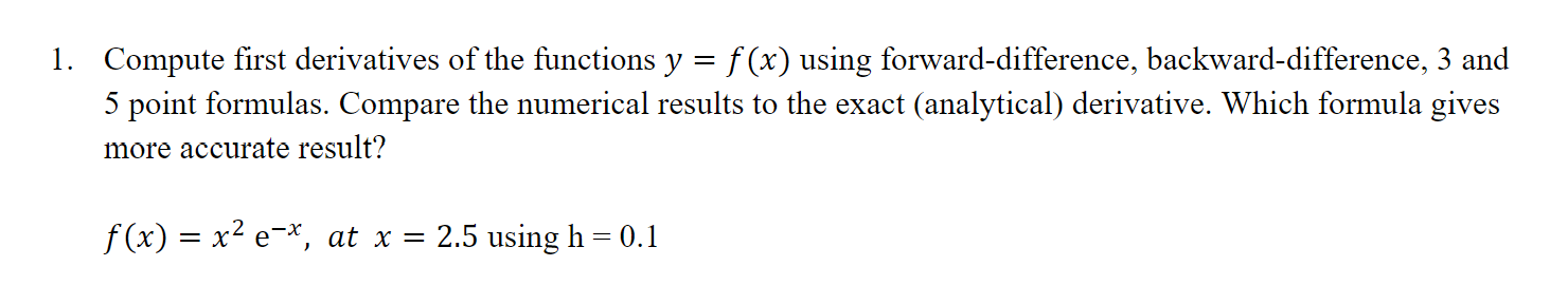 Solved Compute first derivatives of the functions y=f(x) | Chegg.com