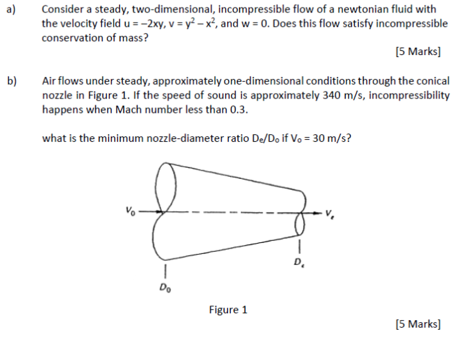 Solved a) Consider a steady, two-dimensional, incompressible | Chegg.com