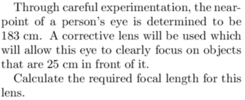 Solved Through careful experimentation, the near- point of a | Chegg.com