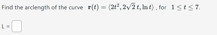 Solved Find the arclength of the curve | Chegg.com