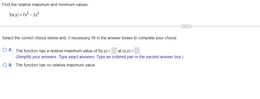 Solved Find The Relative Maximum And Minimum