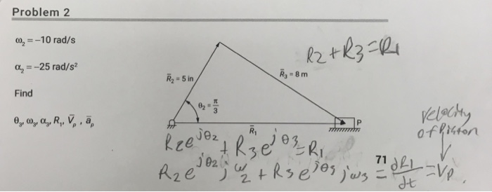 Solved Problem 2 ω,--10 rad/s α,--25 rad/s2 Find R 8 m R2 = | Chegg.com