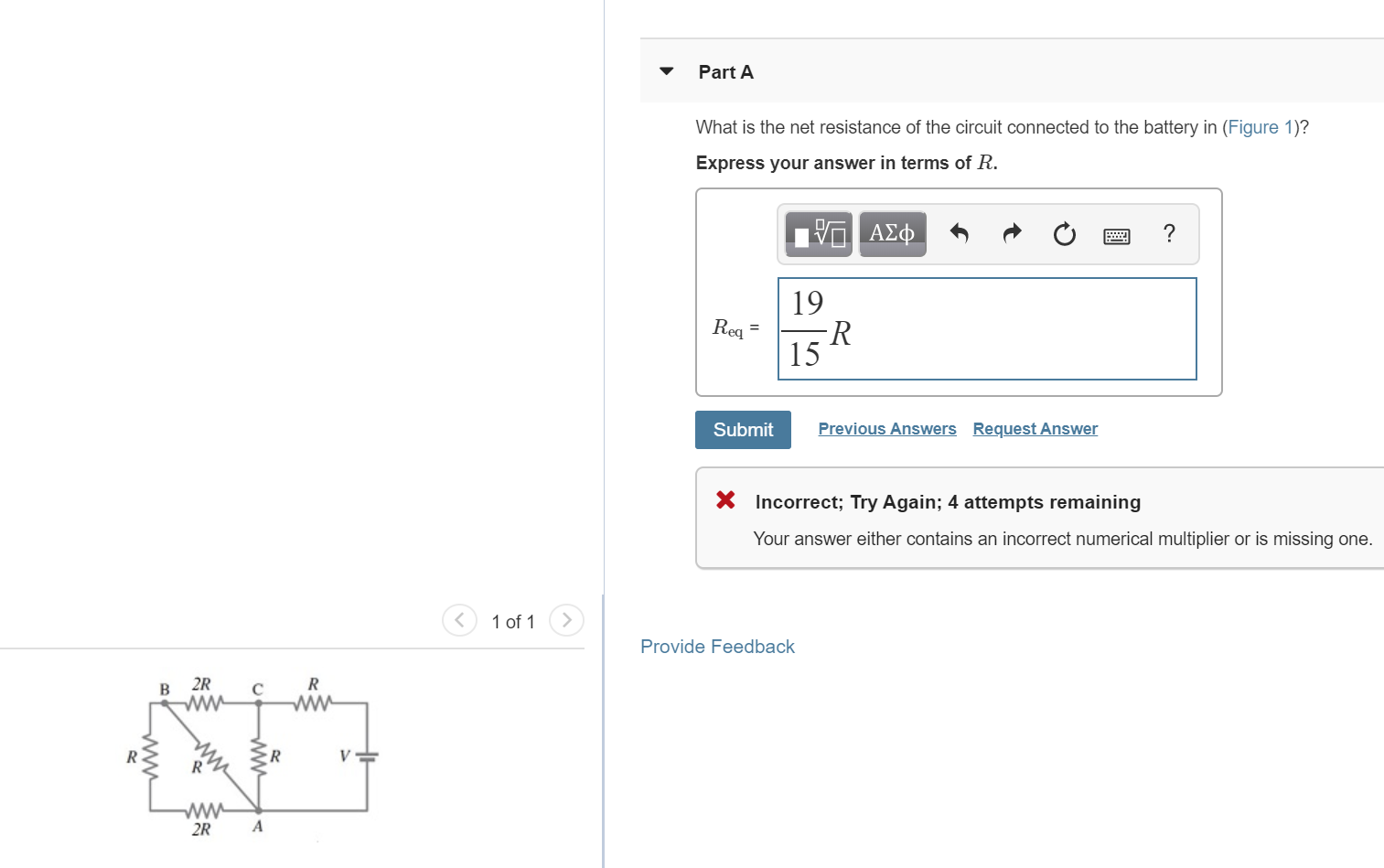 Solved Part A What is the net resistance of the circuit | Chegg.com