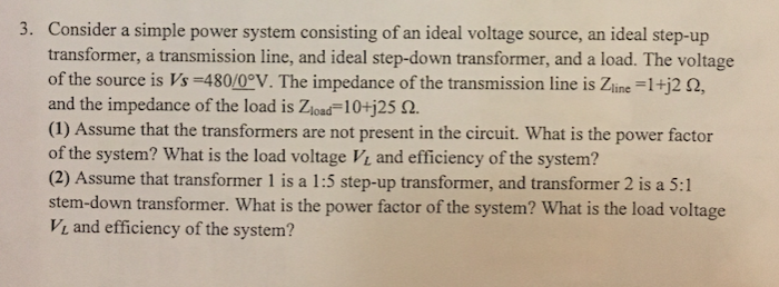 Solved 3. Consider a simple power system consisting of an | Chegg.com