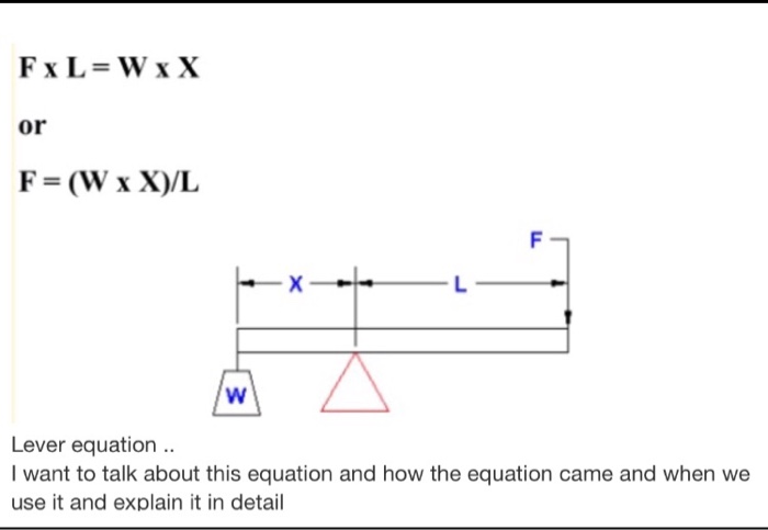 Solved or Lever equation I want to talk about this equation | Chegg.com