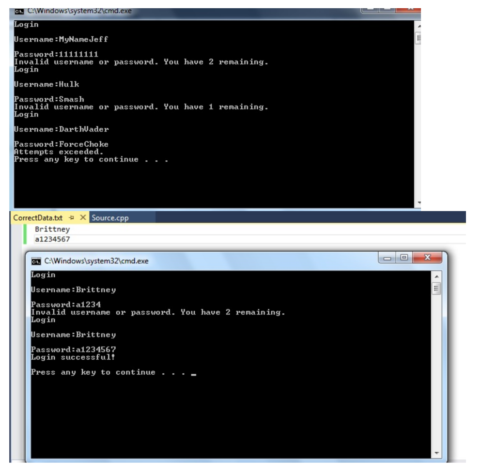 Solved 1. Create a program to verify a user name and | Chegg.com