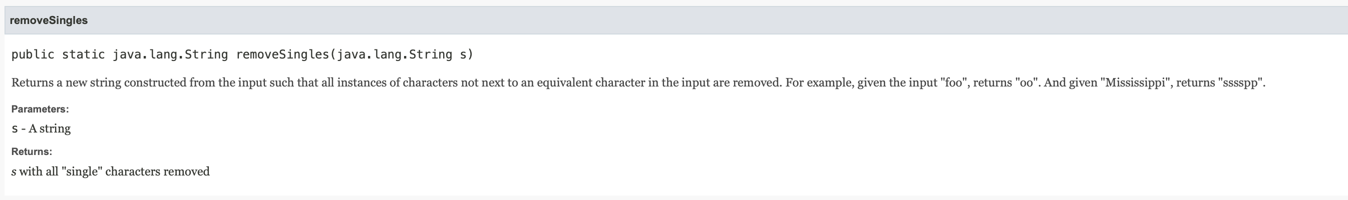 Solved remove Singles public static java.lang. String | Chegg.com