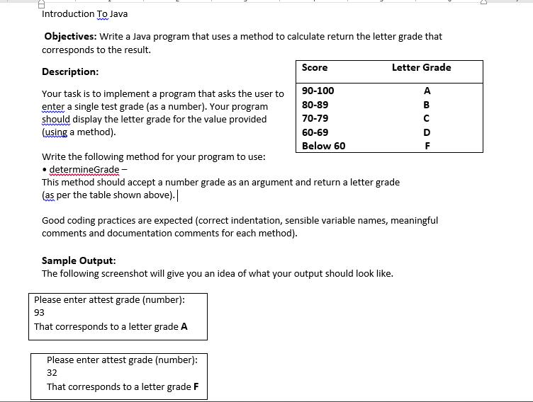 Solved Introduction To Java Objectives: Write a Java program | Chegg.com