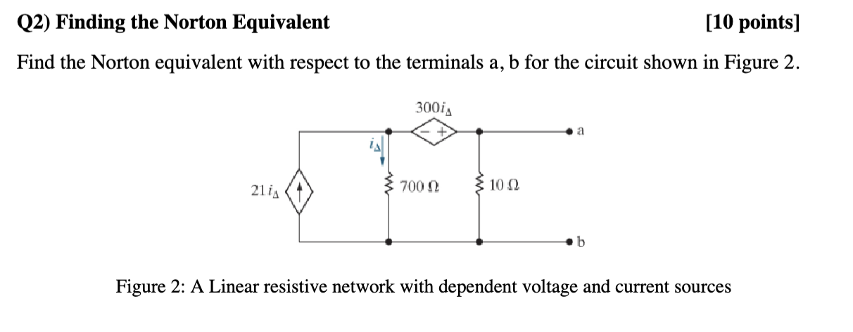 Solved Q2) Finding the Norton Equivalent [10 points] Find | Chegg.com