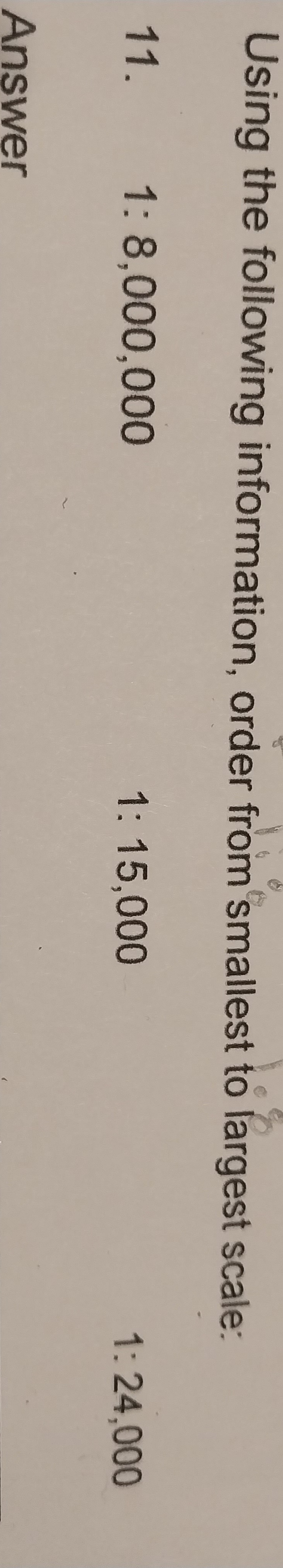 Solved Using the following information, order from smallest | Chegg.com