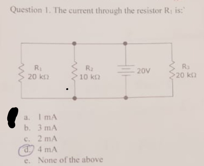 Solved find the current through the resistor R1 ﻿is | Chegg.com