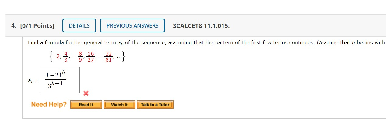 Solved 4. [0/1 Points] DETAILS PREVIOUS ANSWERS SCALCET8 | Chegg.com