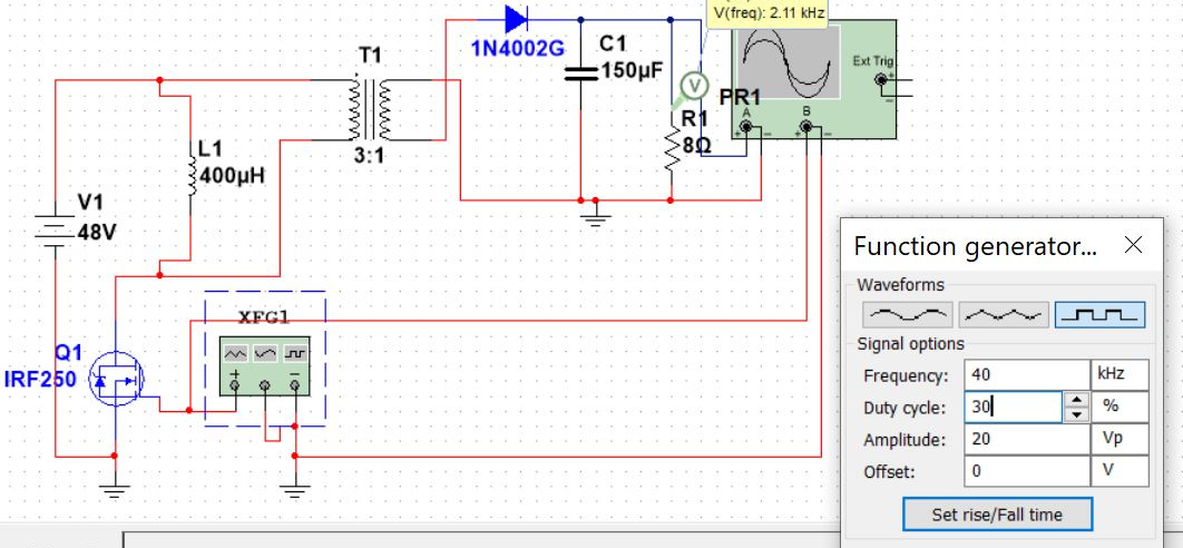 Solved 1. Simulate the given flyback converter circuit in | Chegg.com