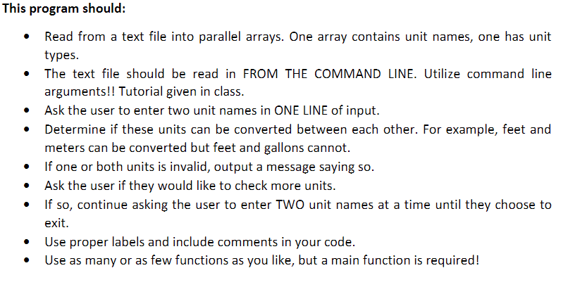 This program should: - Read from a text file into | Chegg.com