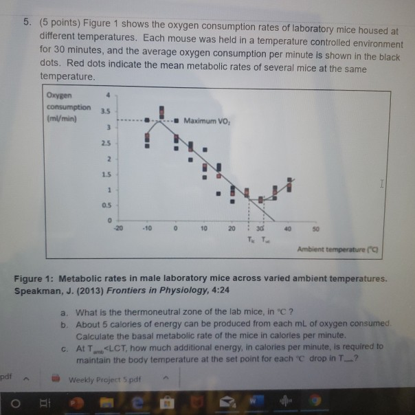5. (5 points) Figure 1 shows the oxygen consumption | Chegg.com