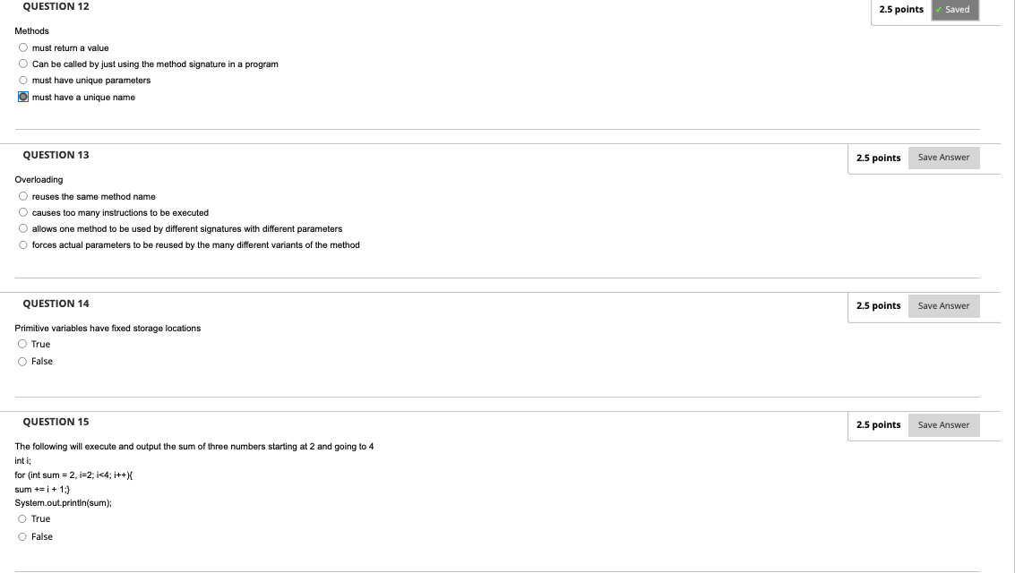Solved Methods must return a value Can be called by just | Chegg.com