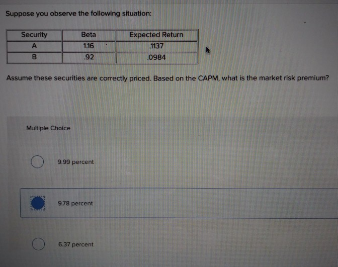 Solved Suppose you observe the following situation: Security | Chegg.com Solved Suppose you observe the following situation: Security | Chegg.com