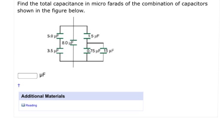 Solved Find the total capacitance in micro farads of the | Chegg.com
