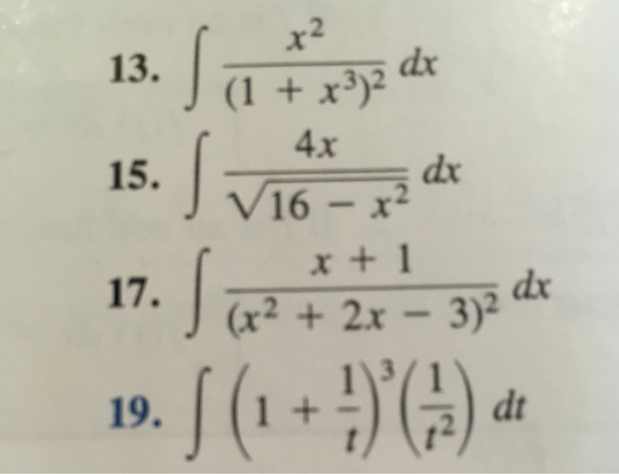 Solved integral x^2/(1 + x^3)^2 dx integral 4x/squareroot | Chegg.com