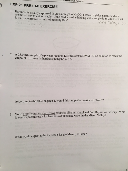 Solved ASPuctor Name: EXP 2: PRE-LAB EXERCISE 1. Hardness is | Chegg.com