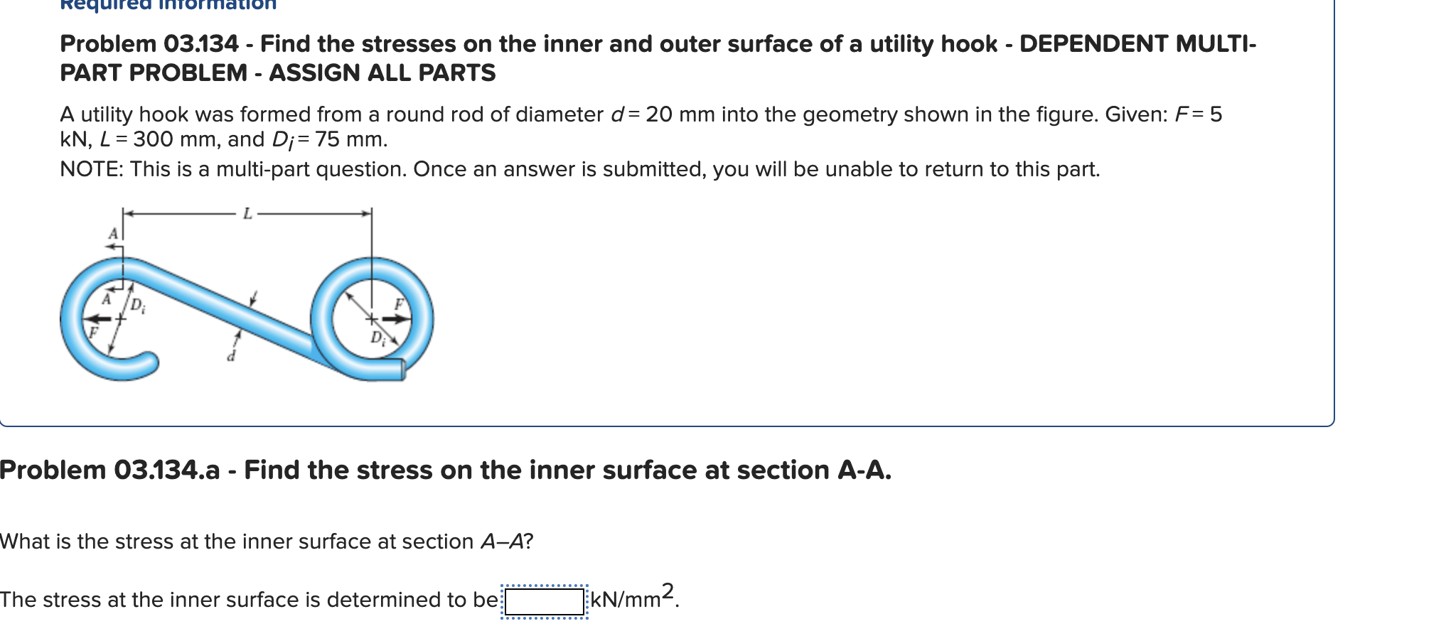 Solved Problem 03.134 - Find the stresses on the inner and | Chegg.com