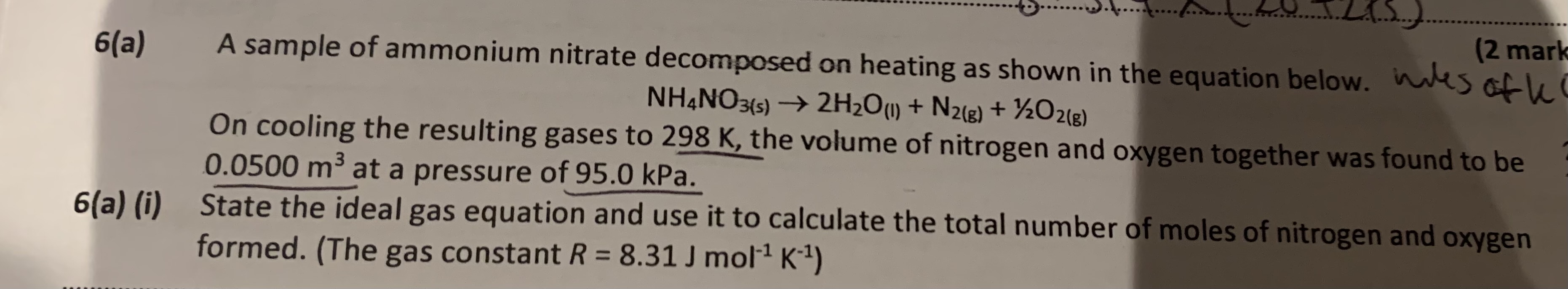 Solved How to work out moles of ammonium nitrate after | Chegg.com Solved How to work out moles of ammonium nitrate after | Chegg.com