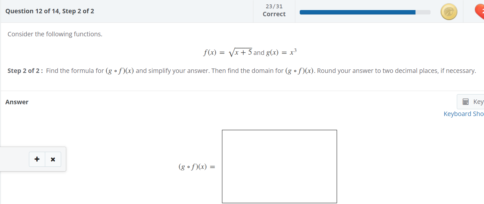 Solved Consider The Following Functions F X X 5 And