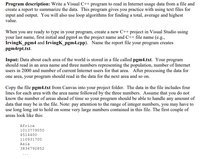 Solved Program Description Write A Visual C Program To 7070