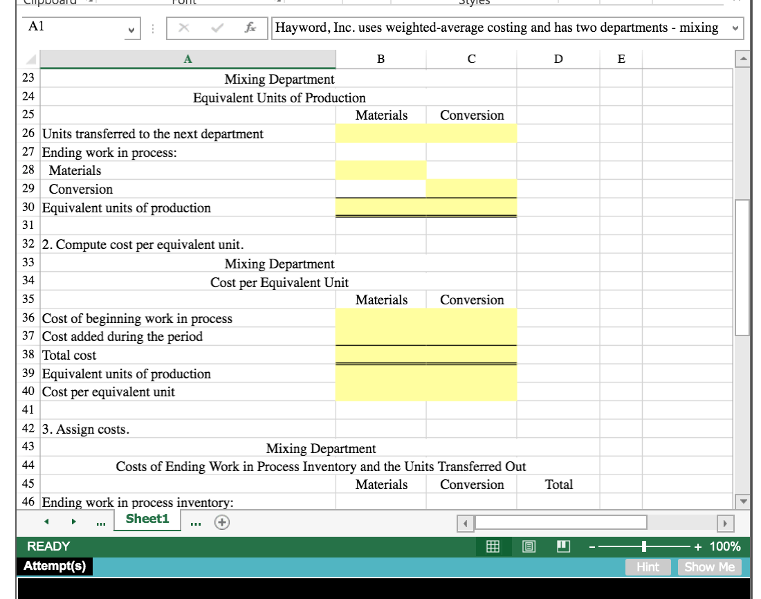 Solved Process Costing using the Weighted Average Method 1. | Chegg.com