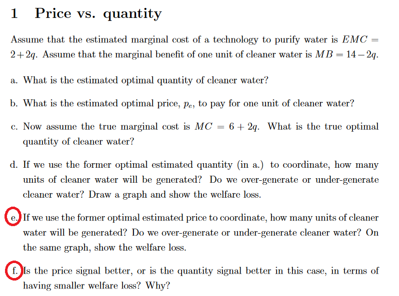 Solved 1 Price vs. quantity Assume that the estimated | Chegg.com