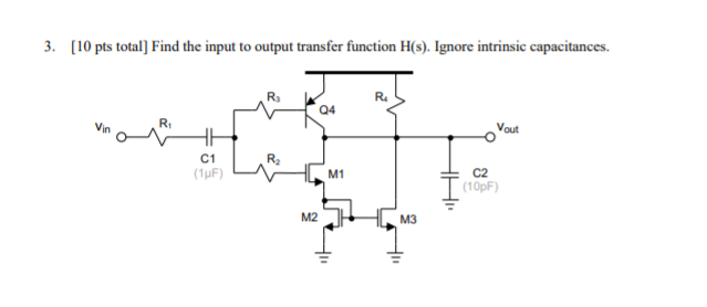 Solved 3. [10 pts total] Find the input to output transfer | Chegg.com