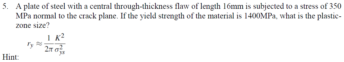 Solved A plate of steel with a central through-thickness | Chegg.com