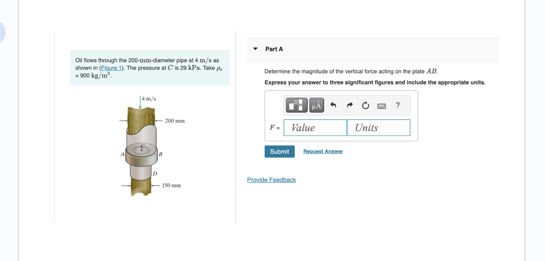 Solved Oil flows through the 200-mm-diameter pipe | Chegg.com