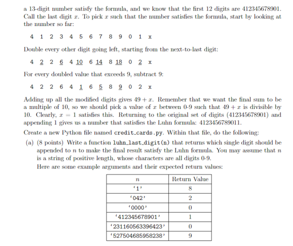 Solved 3. Credit card numbers are not completely random | Chegg.com