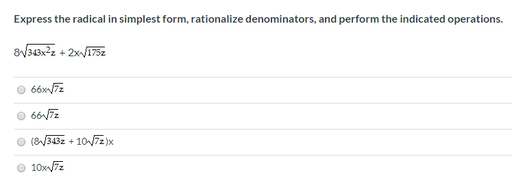 Solved Express the radical in simplest form, rationalize | Chegg.com