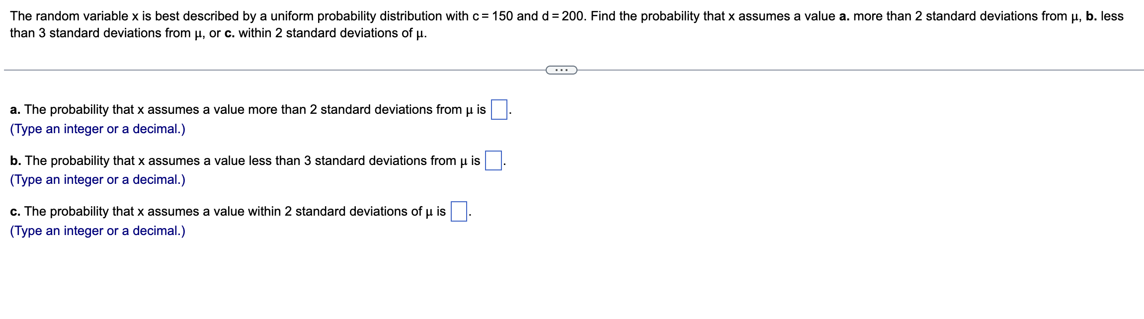 Solved The random variable x is best described by a uniform | Chegg.com