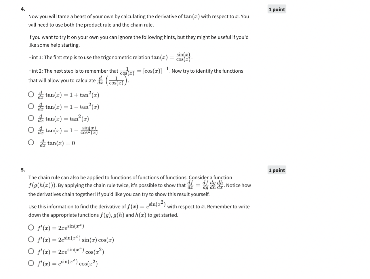 Solved 1. In the following quiz, you will practice using the | Chegg.com