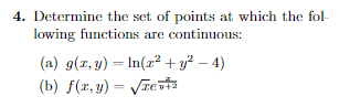 Solved Multivariable calculus. Determine the set of points | Chegg.com