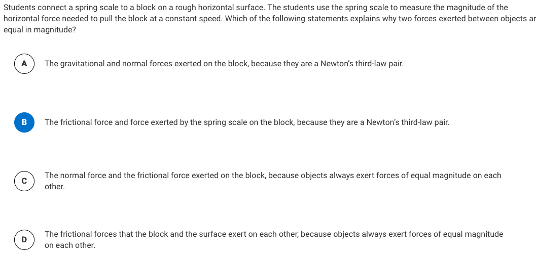 Solved Students connect a spring scale to a block on a rough | Chegg.com