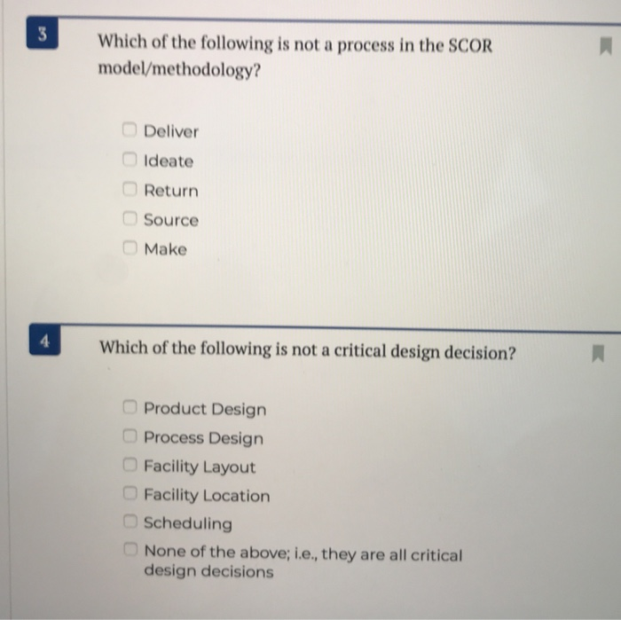 Solved Which of the following is not a process in the SCOR | Chegg.com